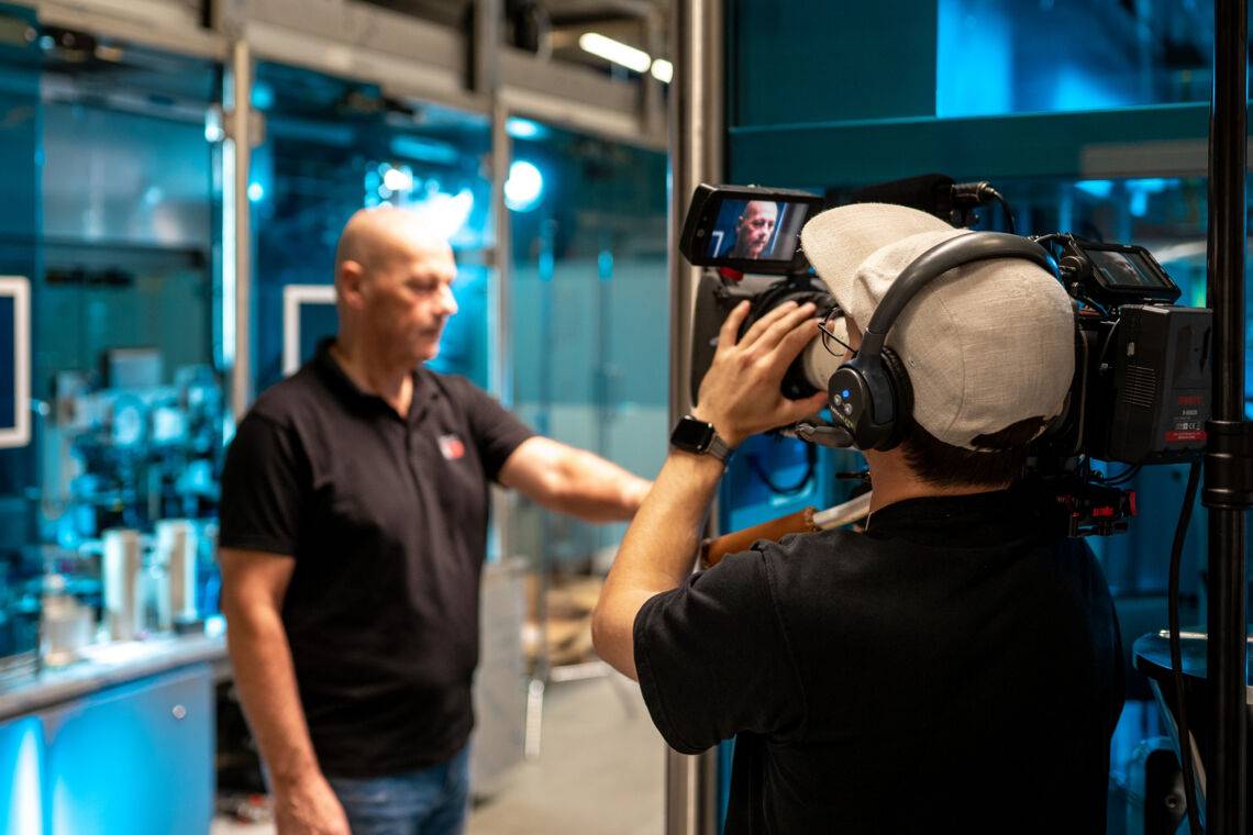 Behind-the-scenes shooting day new vision inspection system video